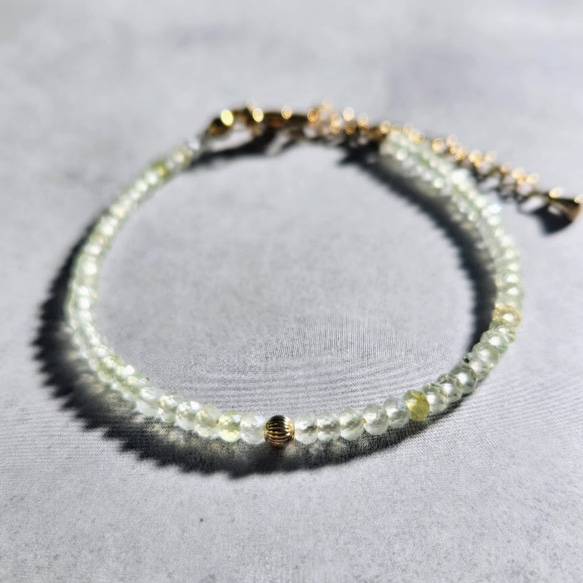 【再販×4】14kgf プレナイトのボタンカットブレスレット ブレスレット CHERIE handmade 通販 18560235｜Creema(クリーマ)