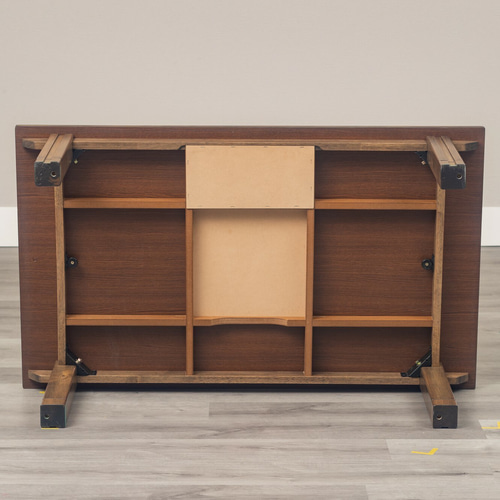 こたつ オーク突板 ブロック調天板 ヴィンテージ風 135幅 4人用 継脚1