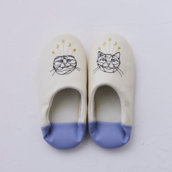 ＋HAyU fabric -Babouche cat star- バブーシュ（ルームシューズ） スリッパ・ルームシューズ cocca 通販 ...