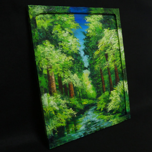 油絵 油彩 油彩画 絵 絵画 【新緑の川】 絵画 HR 通販 油絵 油彩 油彩画 絵 絵画 【新緑の川】 絵画 HR 通販