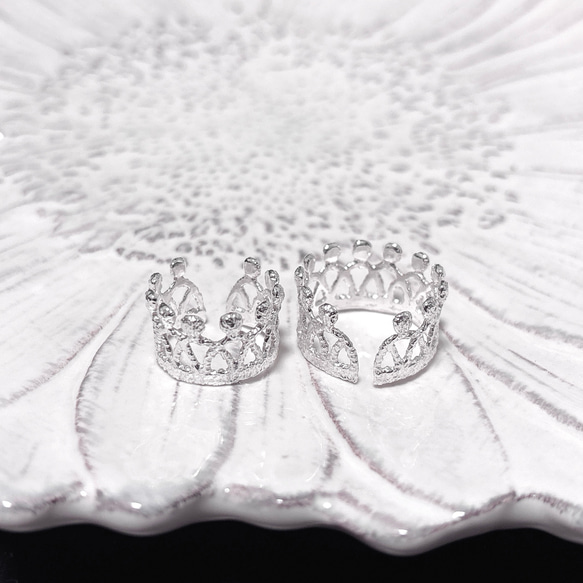 FREE SIZE - レースの王冠リング silver925 指輪・リング papilia 通販 18592421｜Creema(クリーマ)