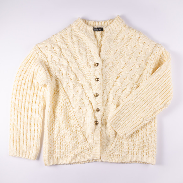 ﾗｽﾃｨｯｸﾛｰﾌﾞ/ ケーブル ニット カーディガン セーター ＜オフホワ＞ 『 ほっこり暖かケーブルニットカーディガ ニット・セーター ...