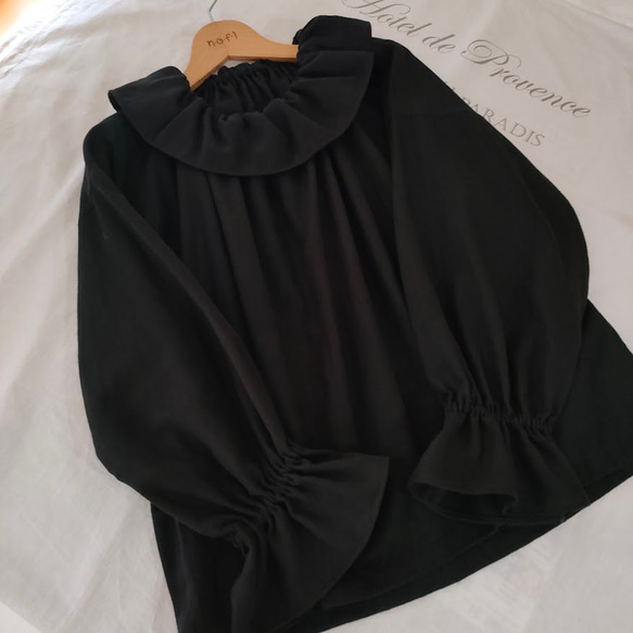 ダブルガーゼフリルカラープルオーバー M/L ブラウス kurumi no mori* 通販 18610472｜Creema(クリーマ)