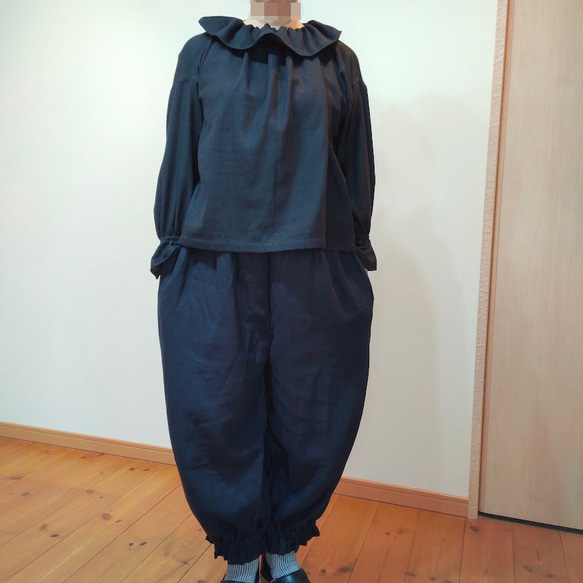 ダブルガーゼフリルカラープルオーバー M/L ブラウス kurumi no mori* 通販 18610472｜Creema(クリーマ)