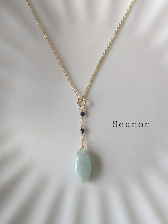 《14Kgf》アクアマリン＆サファイアネックレス ネックレス・ペンダント Seanon 通販｜Creema(クリーマ) 18610631