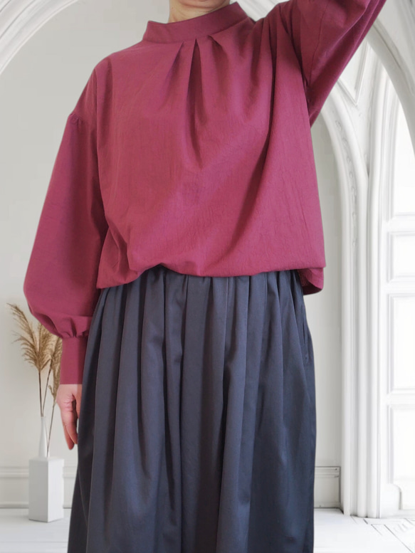 クラシカル・プチハイネックバルーンブラウス M・L M・L ブラウス kurumi no mori* 通販 18611571｜Creema(クリーマ)