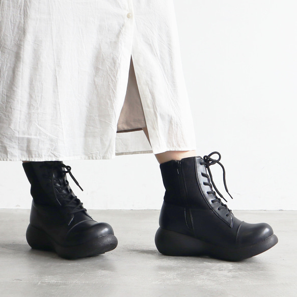 アミアゲミックスブーツ | 厚底ブーツ レースアップブーツ 甲高 幅広 レディース Nuts world 72354 ブーツ Nuts world/WTシューズ 通販 18629464 ...