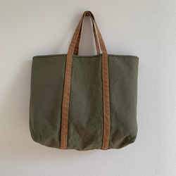 【A4対応】洗える帆布トート BASIC TOTE ( TM ) アーミーアッシュ ️カフェオレ トートバッグ 3.blue 通販 18633187｜Creema(クリーマ)