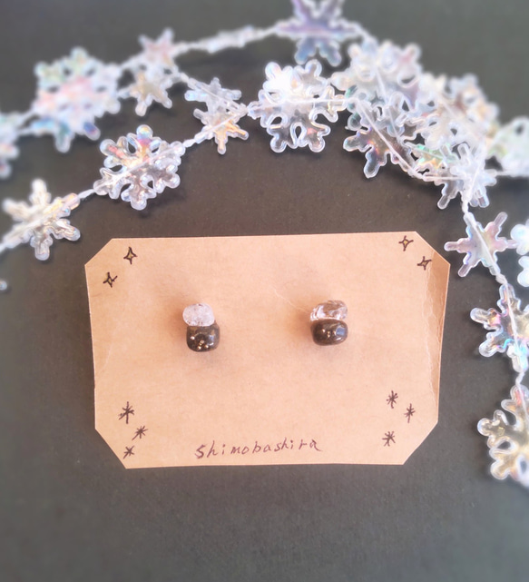 Shimobashira〜霜柱〜仲良し♡天然石ピアス ピアス（スタッド・一粒） YUYUSAN 通販 18644491｜Creema(クリーマ)