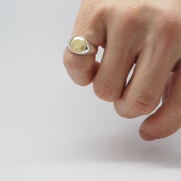 ブラスラウンドカット シグネットリング ／BRASS signet ring SILVER925 指輪・リング GAJU 通販 18661904｜Creema(クリーマ)