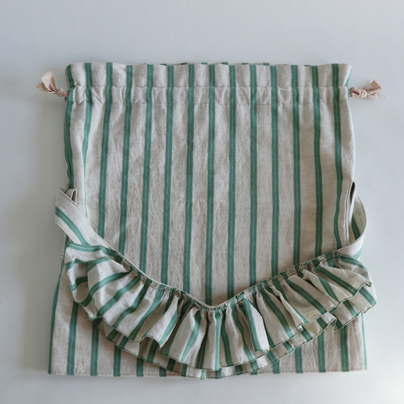 stripe drawstring bag (green) ショルダーバッグ uniquees 通販 18664264｜Creema(クリーマ ...