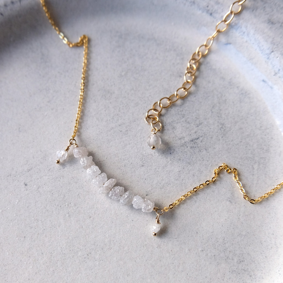 原石ダイヤのネックレスA・14kgf・天然石・4月の誕生石 ネックレス・ペンダント sinar* 通販 18665122｜Creema(クリーマ)