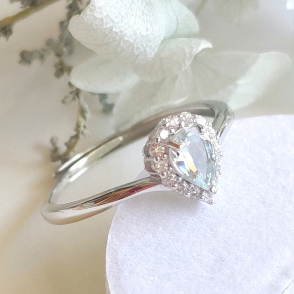 3月誕生石 アクアマリン キラキラ 天然石 リング S925 6×4㎜ 指輪・リング bamboo shoots 通販 18666343｜Creema(クリーマ)