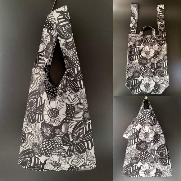 2 Way Folding Nylon Eco Bag 〈2つのバンドル付き〉折りたたみナイロンエコバッグ エコバッグ・サブバッグ ...