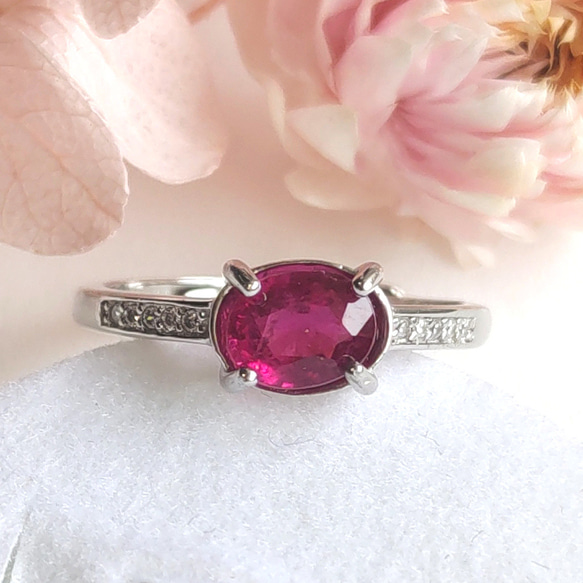 一点のみ！ルベライト 天然石 リング S925 8×6㎜ 指輪・リング bamboo shoots 通販 18679637｜Creema(クリーマ)