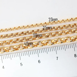 316L サージカルステンレス オープンカン ロロチェーン 真空18Kコーティング 切り売り 金具・チェーン Trois anges 通販 18702178｜Creema(クリーマ)