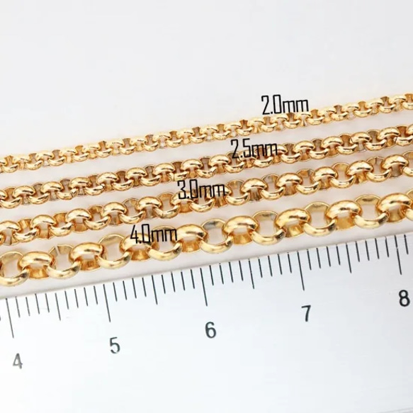 316L サージカルステンレス オープンカン ロロチェーン 真空18Kコーティング 切り売り 金具・チェーン Trois anges 通販 18702178｜Creema(クリーマ)