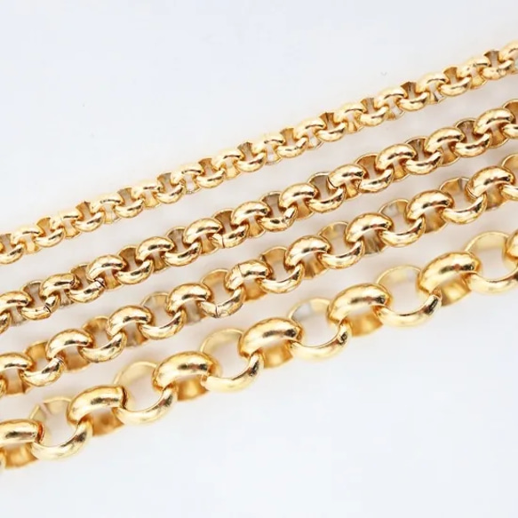 316L サージカルステンレス オープンカン ロロチェーン 真空18Kコーティング 切り売り 金具・チェーン Trois anges 通販 18702178｜Creema(クリーマ)