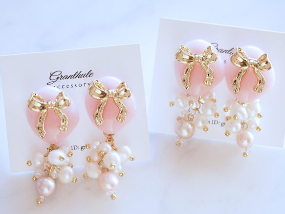 淡水パール 愛らしさ満点！ベビーピンクリボンピアス P0325 E0325 ピアス（スタッド・一粒） Granthule 通販 ...