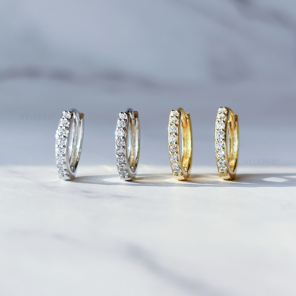 S925 ジルコニアフープピアス 10mm ピアス（フープ） VILCRES® 通販 18715201｜Creema(クリーマ)