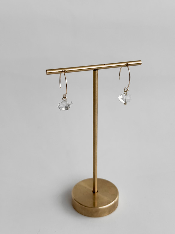 K18/K10/14kgf/ハーキマーダイヤモンドピアス ピアス（フック・チェーン） NOA 通販 18732725｜Creema(クリーマ)