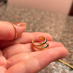 Right:Double hoop earcuff 1pac ダブルフープ イヤーカフ 右用 一個売り ヴィンテージ イヤーカフ AKKA 金属アレルギー対応 通販 18757611 ...