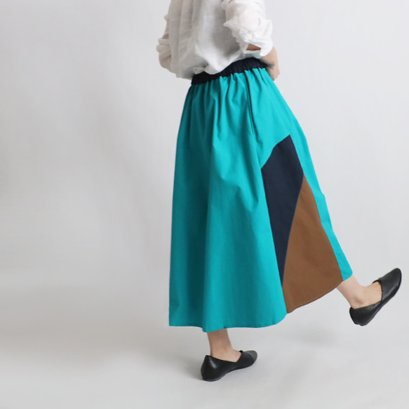 最終SALE 75cm丈 愉快なスカート パッチワーク ギャザー スカート ベビーキャンバスY99U フレアスカート anvai 通販 ...