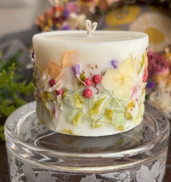 天然素材 可憐なボタニカルキャンドル 温もり精油ブレンド キャンドル・キャンドルホルダー Onka 通販 18779195｜Creema(クリーマ)