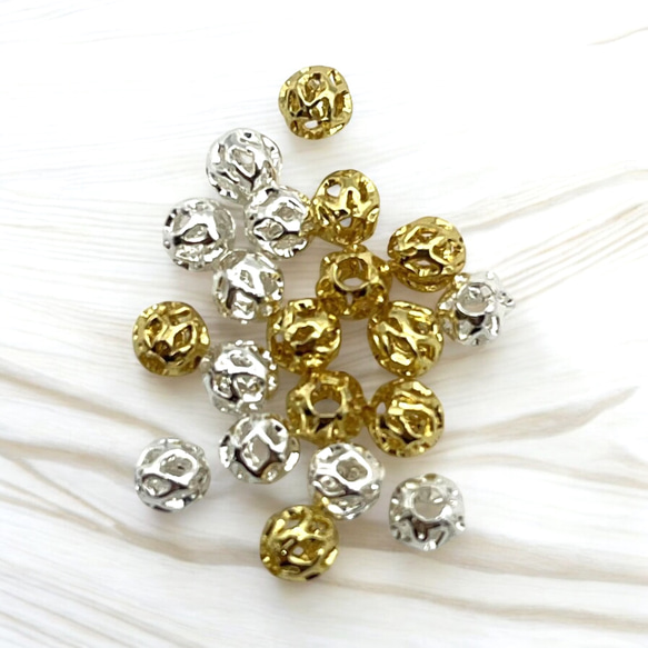 ビーズ メタル ボール 同色10個 ゴールド シルバー ネックレス ブレスレット 手芸 材料 pt-2695b ビーズ シュエット 通販 ...