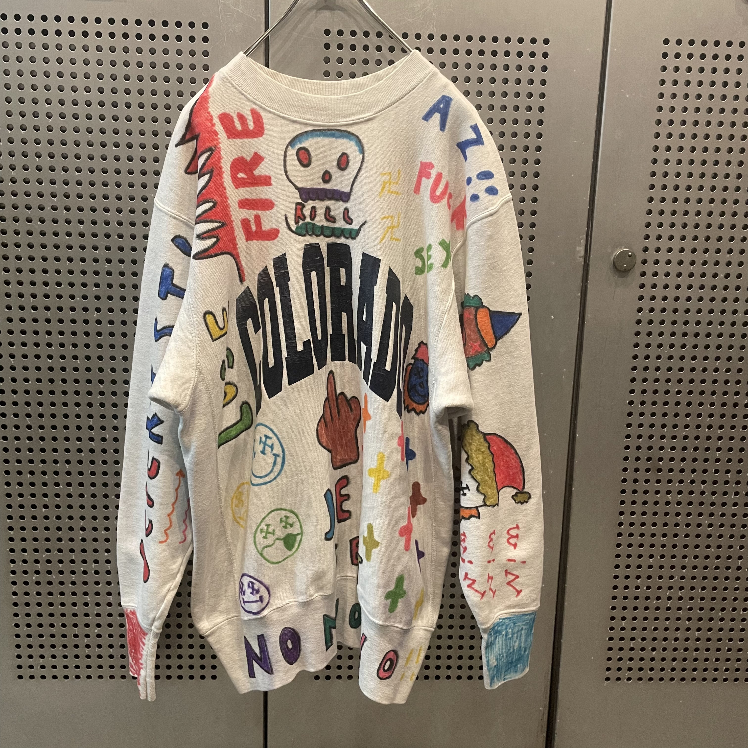 古着 ヴィンテージ sweat スウェット トレーナー リメイク カラフル 派手 古着 ヴィンテージ sweat スウェット トレーナー リメイク カラフル 派手