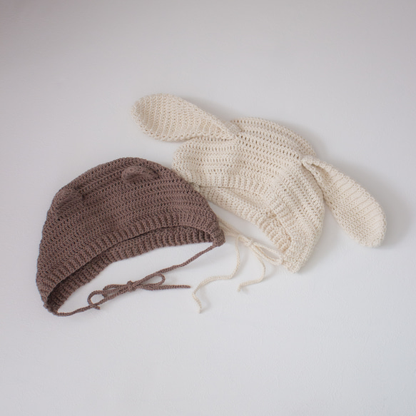 kuma san bonnet【S size】 帽子(ベビー・キッズ) mollemou 通販 18796465｜Creema(クリーマ)