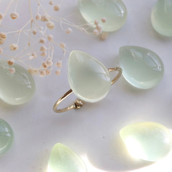 特集掲載 ミントグリーンカルセドニー 大粒 フリーリング フリーサイズ 春色 --Minto drop-- 指輪・リング dew forest 通販 18798823｜Creema(クリーマ)