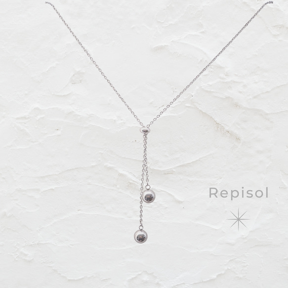 Y 字 ネックレス スライド式ボール silver /サージカルステンレス ネックレス・ペンダント Repisol 通販 18811239 ...