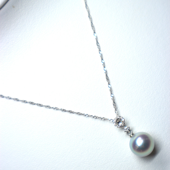 K18WGアコヤ真珠ペンダント⑲（8.5mm珠） ネックレス・ペンダント 大山真珠店 通販 18827874｜Creema(クリーマ)