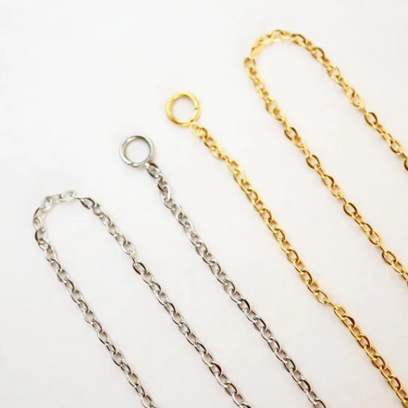 316L サージカルステンレス 長め あずきチェーンピアス パーツ 10cm ゴールド 1ペア 金具・チェーン Trois anges 通販 18839965｜Creema(クリーマ)