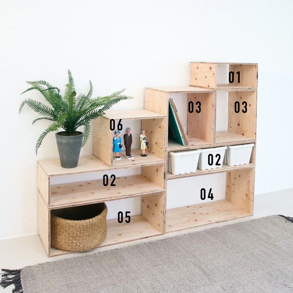 HACO 01 /木箱/ラック/ディスプレイ/什器/インテリア 棚・シェルフ・ラック SIKAKU 通販 18846716｜Creema(クリーマ)