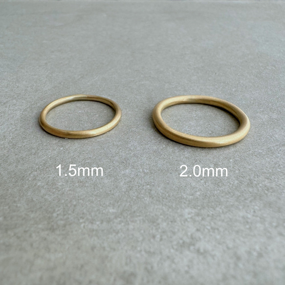 【K18】2mm ring 槌目マット/イエローゴールド/指輪/リング/シンプル/マリッジリング 指輪・リング FUURA 通販 18848969｜Creema(クリーマ)