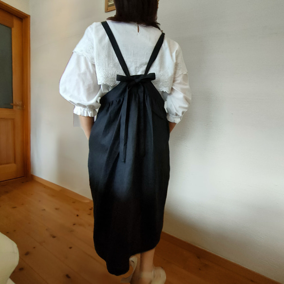 後ろリボンのサロペットスカート ロングスカート（マキシ丈） kurumi no mori* 通販 18856943｜Creema(クリーマ)