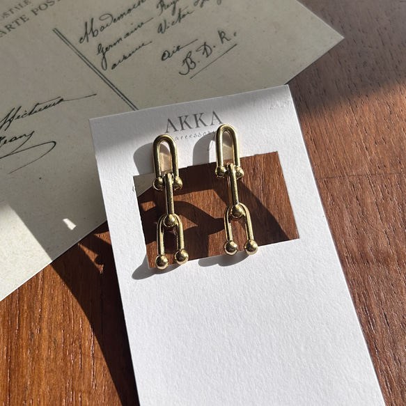 chunk ball vintage like earring チャンク ボール イヤリング ヴィンテージ 新品 大ぶり ネックレス ...