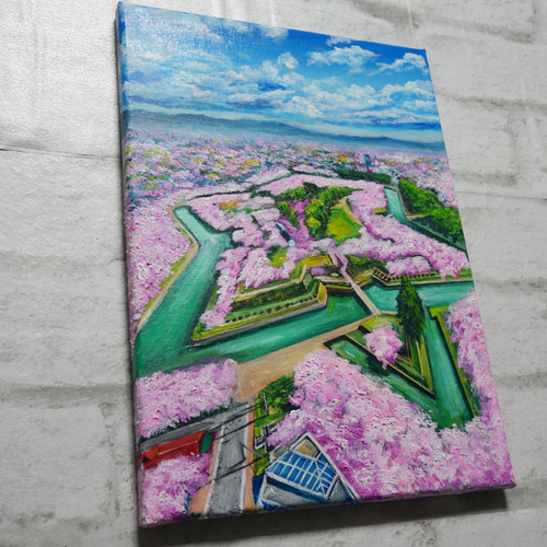 油絵 油彩 油彩画 絵 絵画 【五稜郭の春】 絵画 HR 通販 油絵 油彩 油彩画 絵 絵画 【五稜郭の春】 絵画 HR 通販
