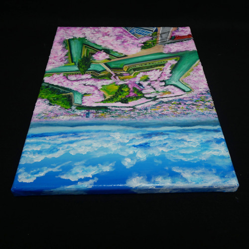 油絵 油彩 油彩画 絵 絵画 【五稜郭の春】 絵画 HR 通販 油絵 油彩 油彩画 絵 絵画 【五稜郭の春】 絵画 HR 通販