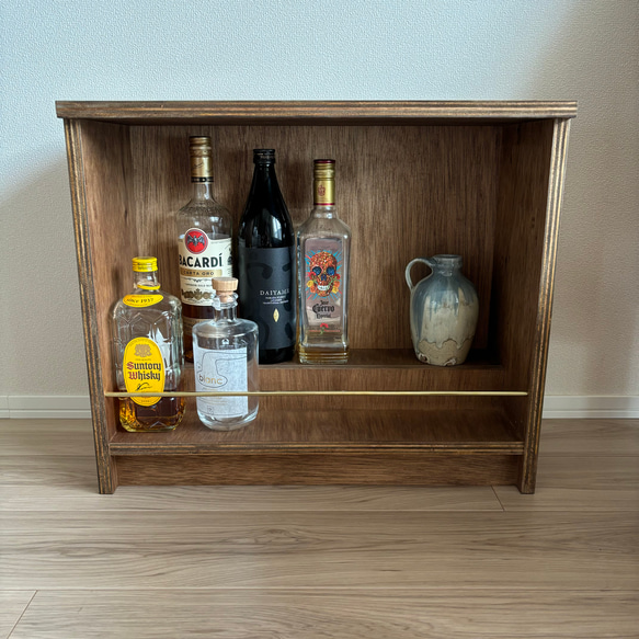 バーシェルフ（ウイスキーラック1段12本収納）W553 D215 H469 棚・シェルフ・ラック tai88 通販 18910185｜Creema(クリーマ)