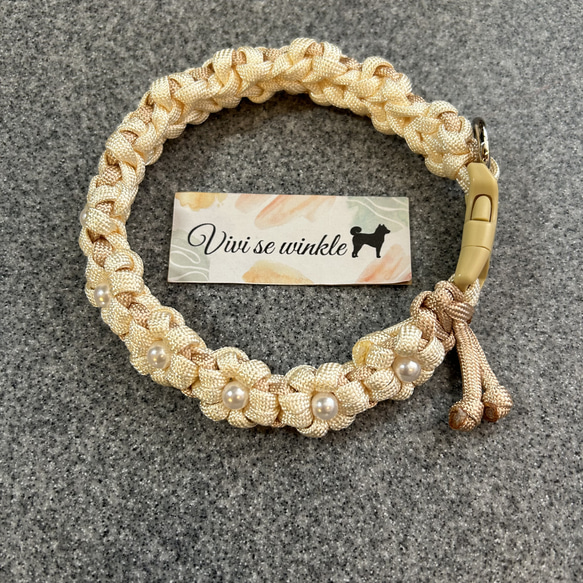 お花モチーフわんちゃん用首輪 アネモネ ドッグチョーカー リード・首輪 vivi_se_winkle 通販 18912350｜Creema(クリーマ)