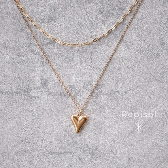 2連 ハートネックレス ペタル /サージカルステンレス 金属アレルギー対応アクセサリー ネックレス・ペンダント Repisol 通販 ...