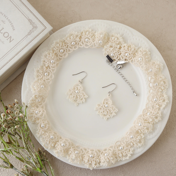 【Creema限定☆春の福袋③】タティングレースの付け襟風ネックレス＆ピアス（イヤリング）セット ネックレス・ペンダント タティングラボ ニーナ・ガルガル 通販 18951088｜Creema ...