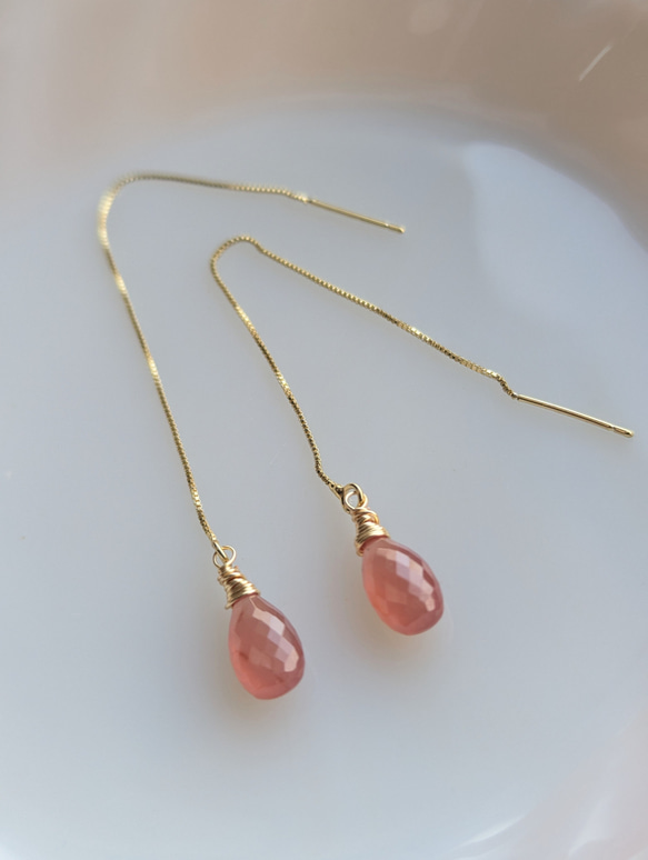 高品質インカローズのアメリカンチェーンピアス 14Kgf ピアス（フック・チェーン） Perim 通販 18952889｜Creema(クリーマ)