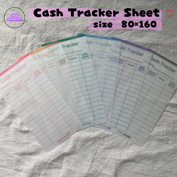 Cash Tracker sheet その他雑貨 nyk.saving 通販 18965547｜Creema(クリーマ)