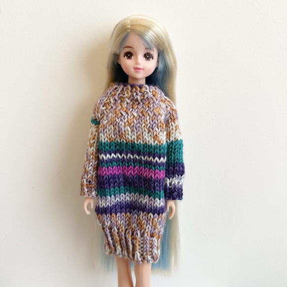 ジェニー リカちゃん ワンピース ソックヤーン ブライス アウトフィット 手編み おもちゃ・人形 e10r34 通販｜Creema(クリーマ ...