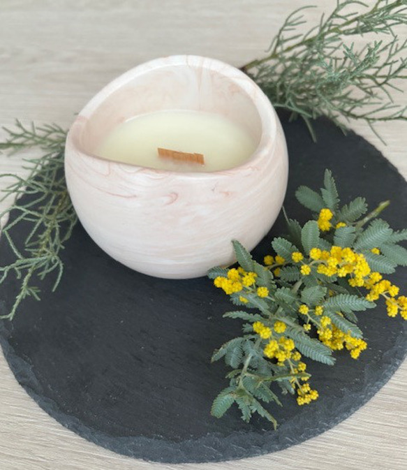 Momo 桃 ジェスモナイト 木芯のウッドウィックキャンドル キャンドル・キャンドルホルダー Onka 通販｜Creema(クリーマ ...