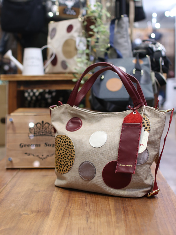 Gream Supply グリームサプライ 革付属丸型パッチ2wayトートバッグ No,20709 全3色 2wayバッグ Gream ...